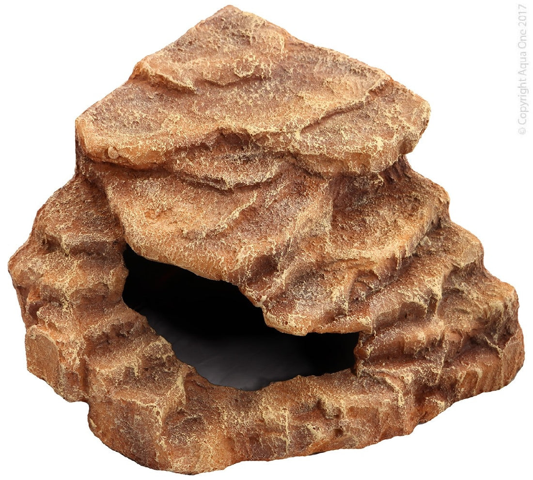 -Aqua One Ornament Corner Rock Cave Large 27x27x21cm (36835)-Hurstville ...